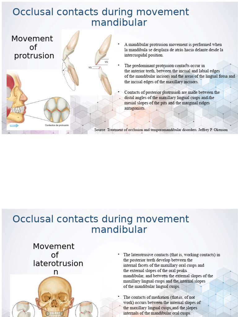 Occlusal Contacts During Mandibular Movement | PDF | Primate Anatomy ...