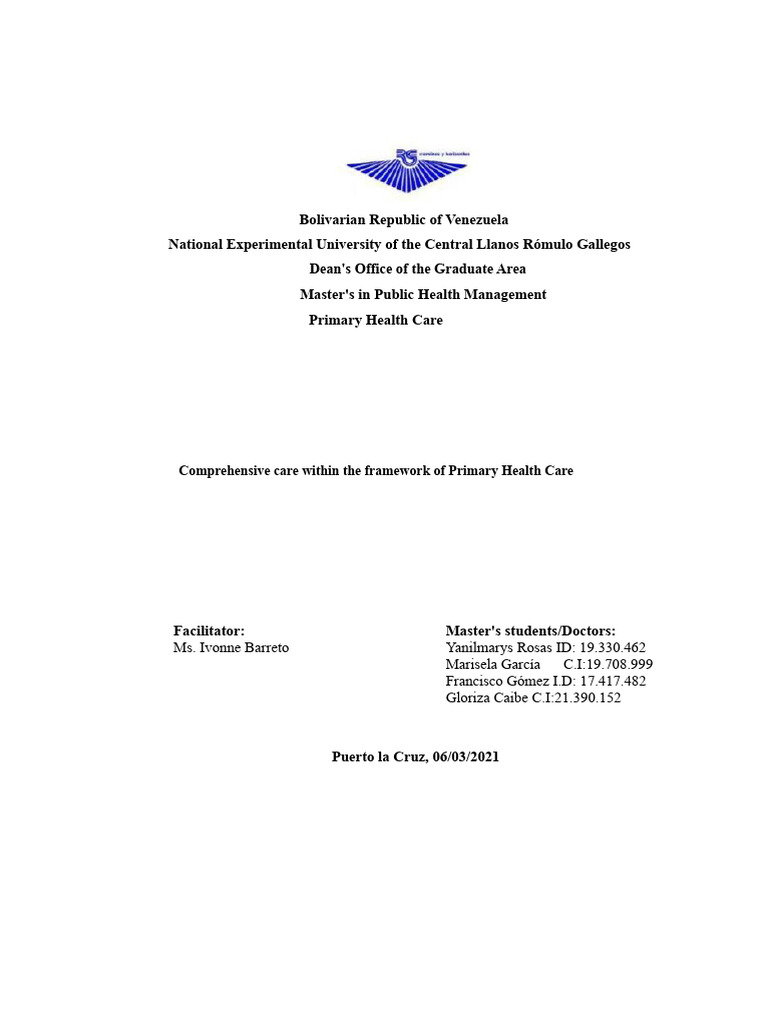 APS - Comprehensive Care Within The Framework of APS | PDF | Health Care