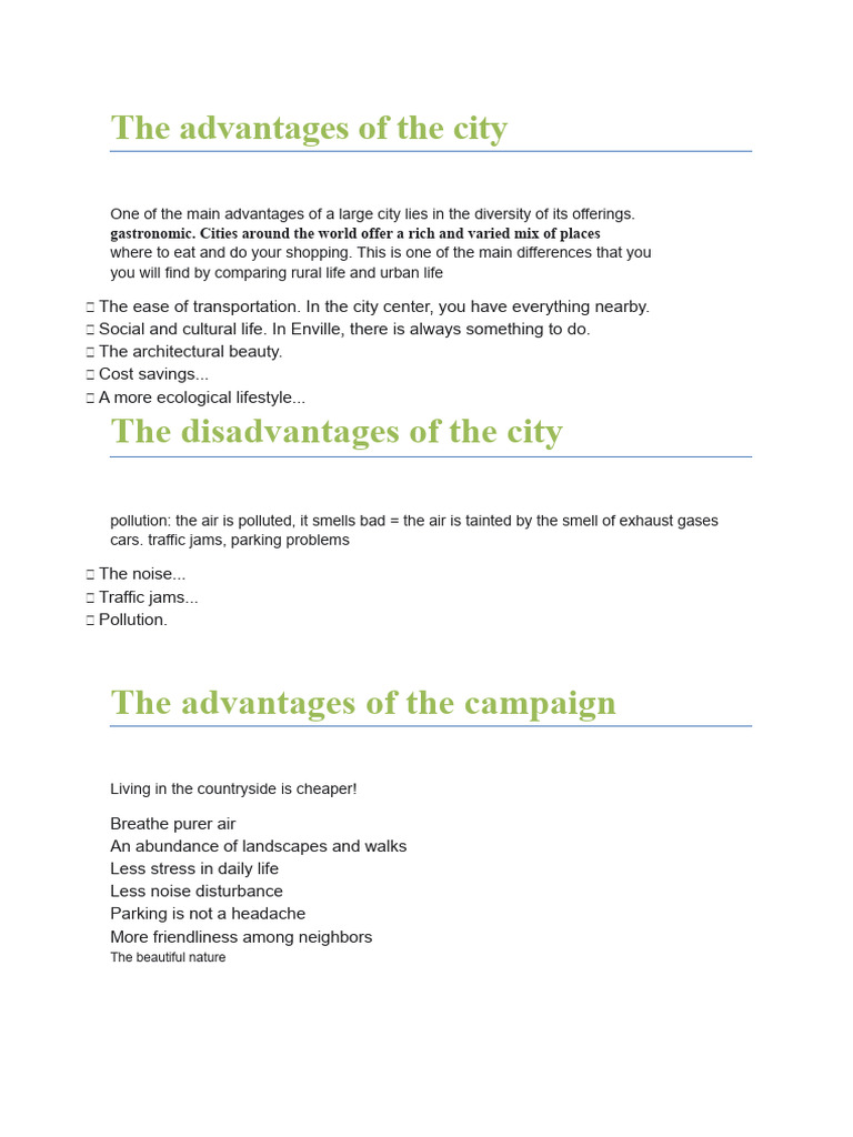 The Advantages of The City | PDF