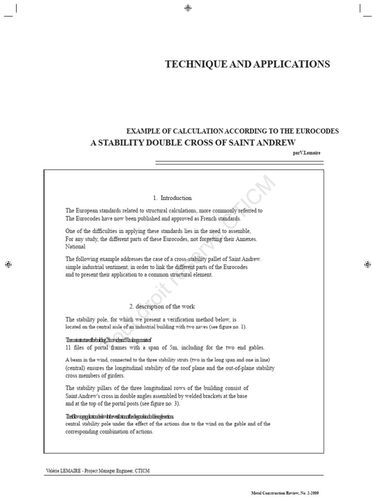 Eurocode Wind Stability Calculation Guide | PDF | Buckling | Beam ...