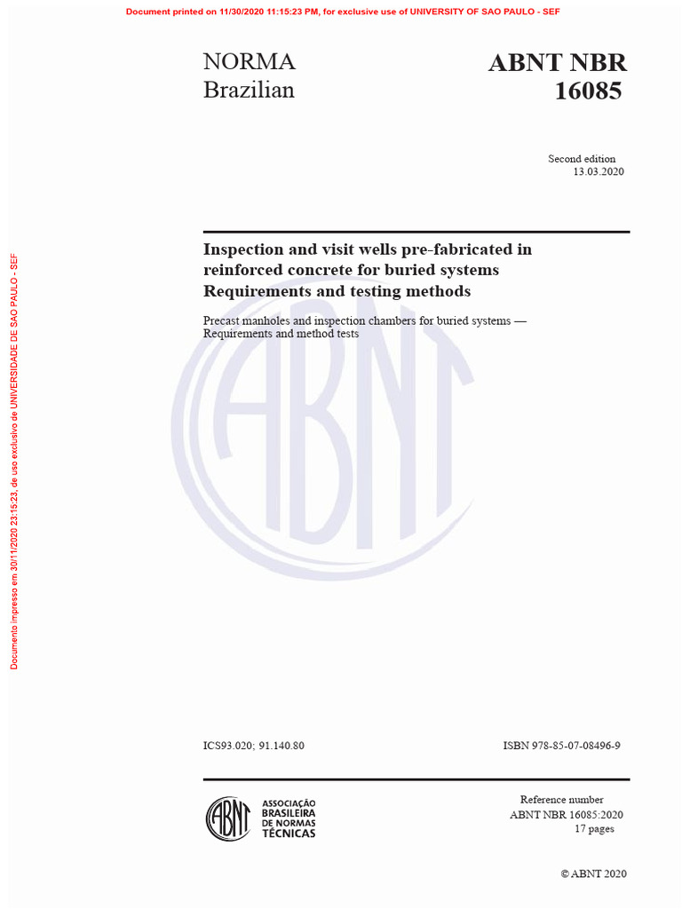 NBR 16085 of 03/2020 - Precast Reinforced Concrete Inspection and ...