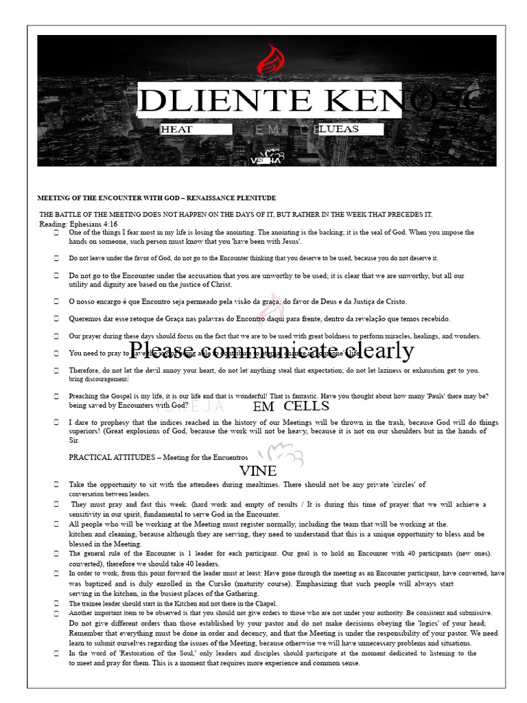 Meeting of The Encounter With God | PDF | Prayer