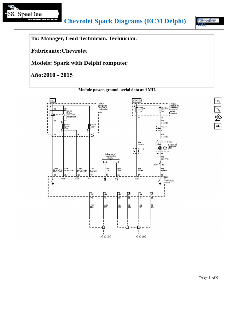 Spark Diagrams With Delphi ECU | PDF