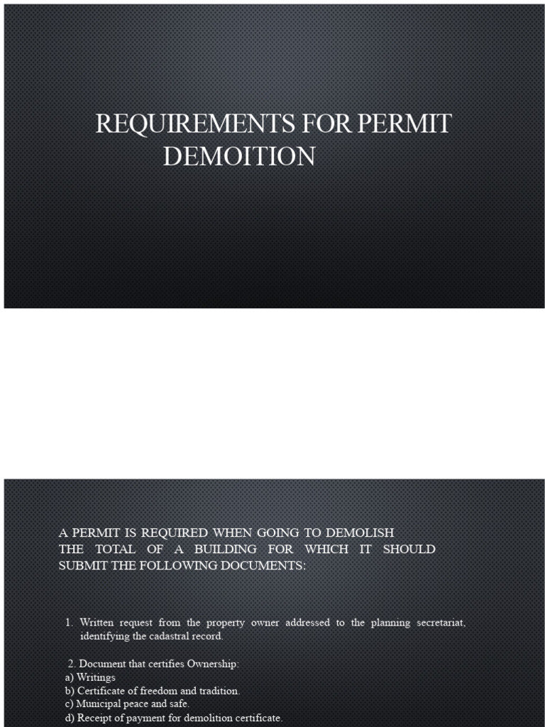 Requirements For Demolition Permit | PDF