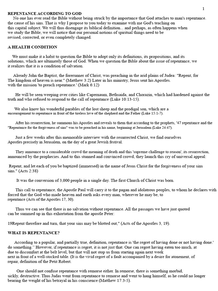 repentance | PDF | Sin | Acts Of The Apostles