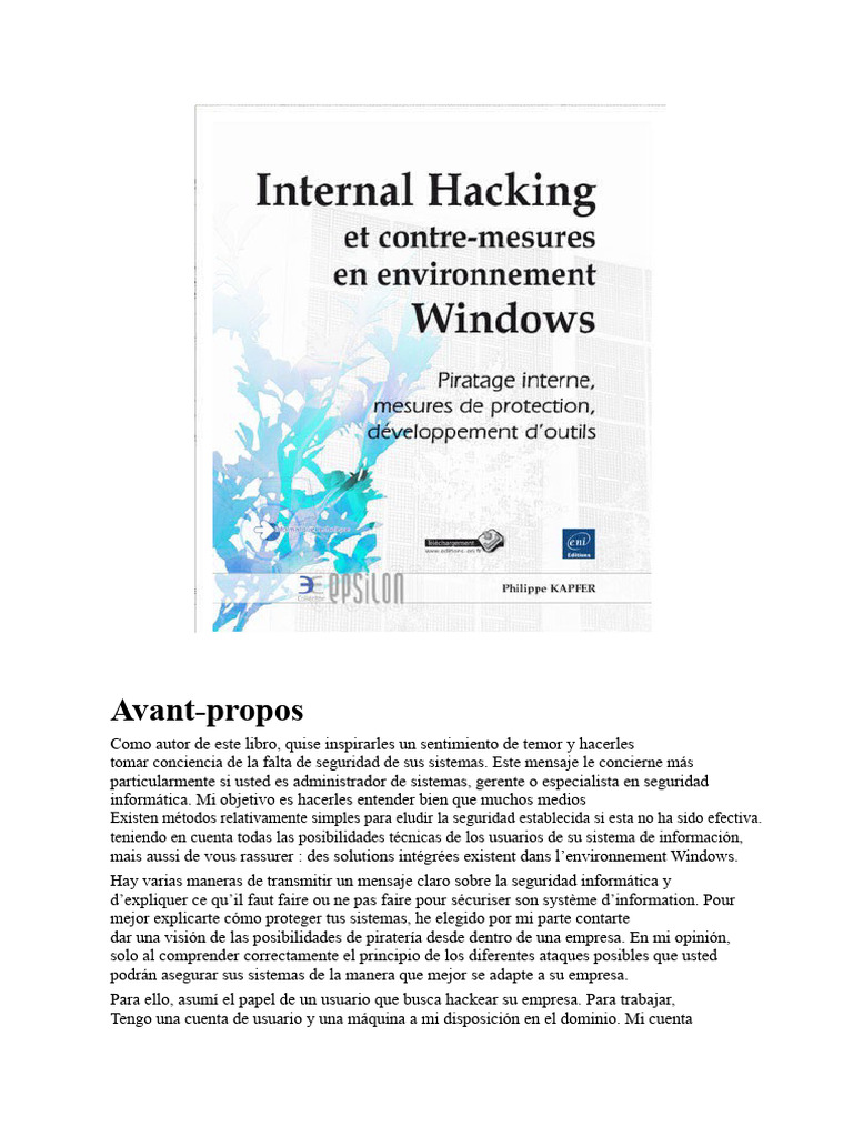 Hacking Interno - Contramedidas en entorno Windows.pdf | PDF ...