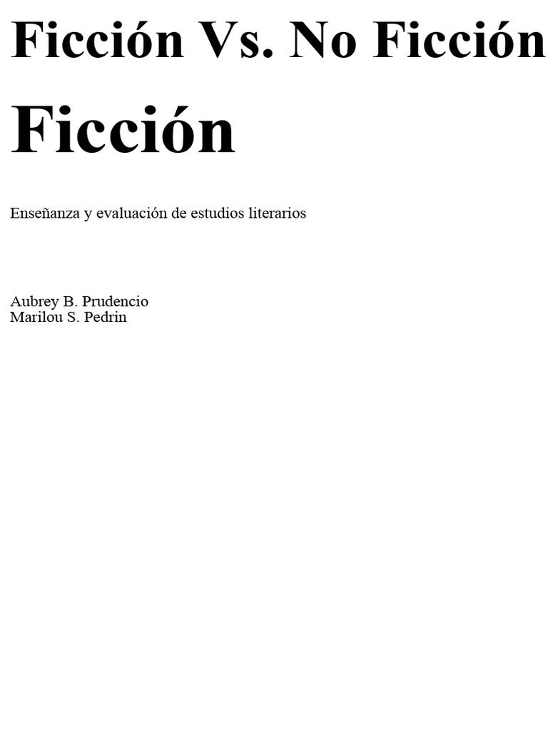 Diferencias entre Ficción y No Ficción | PDF | No ficción | Escritores