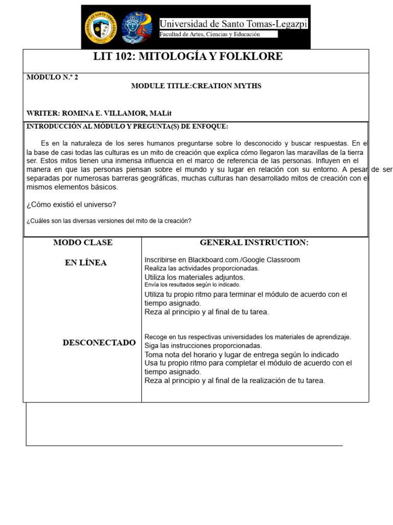 MITOLOGÍA MÓDULO 2 TEMA 1 COMPLETO | PDF | Mitos de la creación