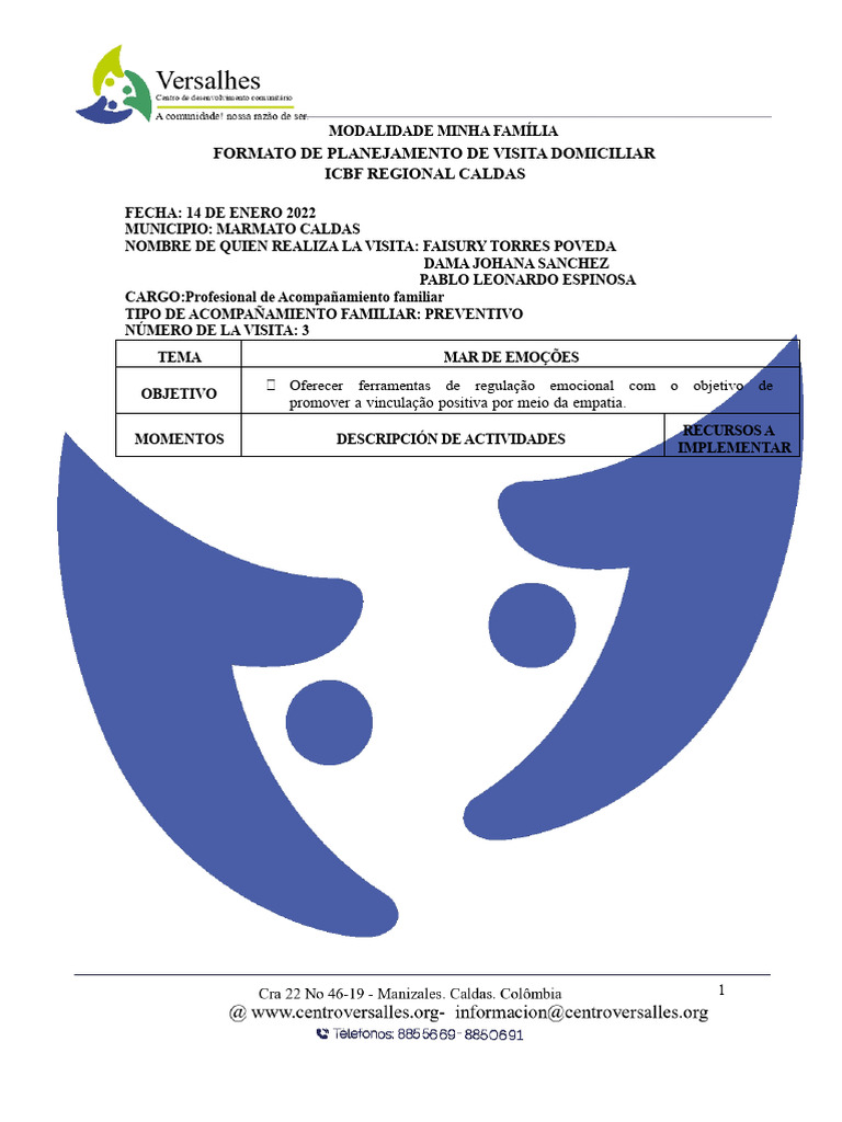 FP1_ Formato de Planejamento de Visita Domiciliar N°mar de emoções ...