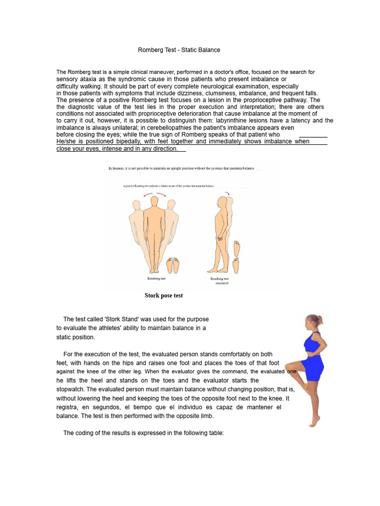 Balance tests | PDF | Balance (Ability) | Nervous System