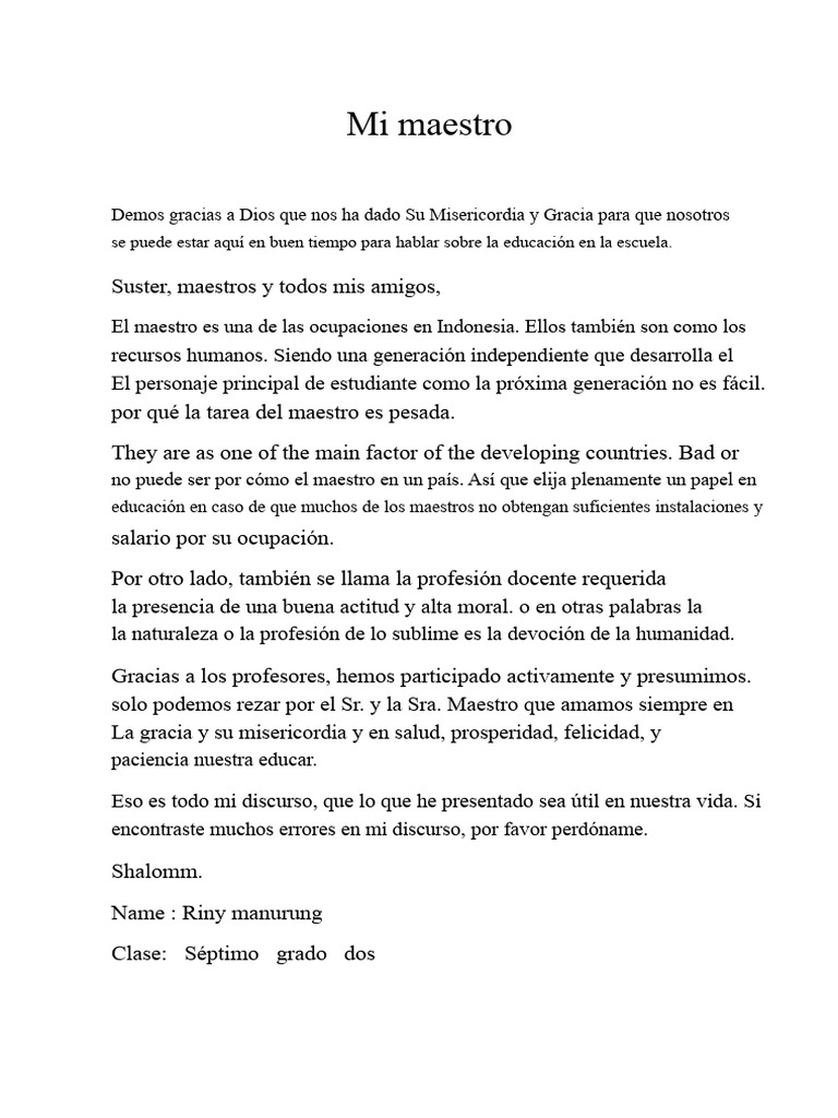 Mi Maestro | PDF
