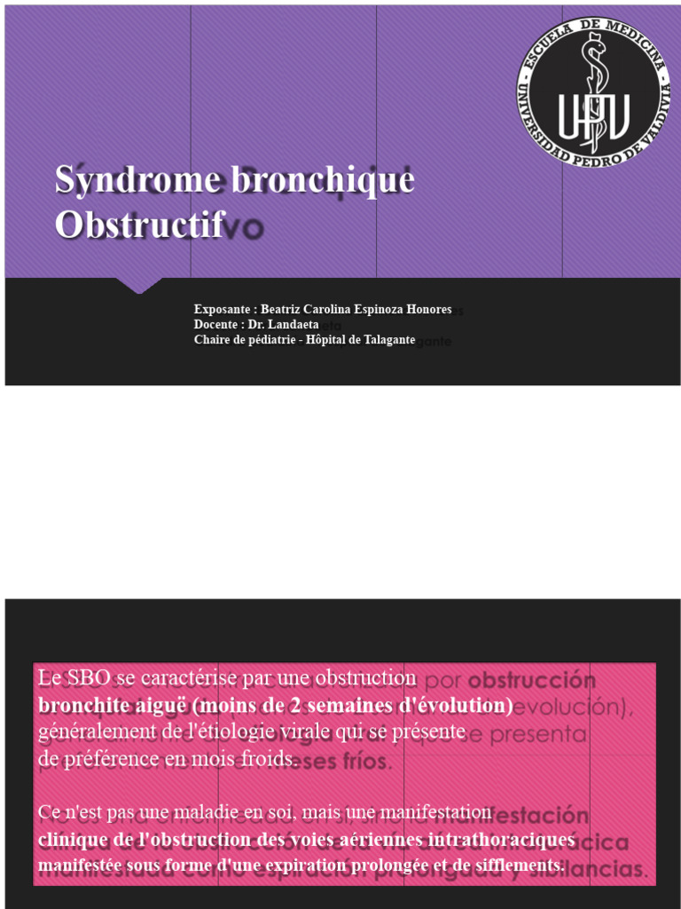 Comprendre le Syndrome Bronchique Obstructif | PDF | Asthme ...