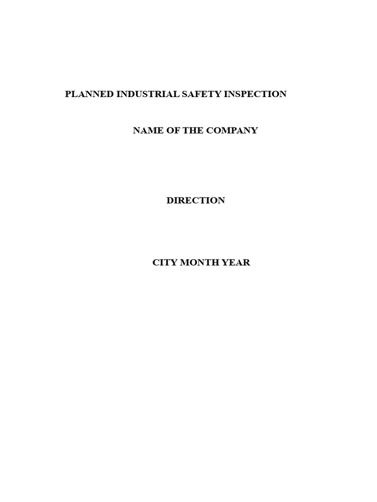 EXAMPLE OF PLANNED INDUSTRIAL SAFETY INSPECTION | PDF | Occupational ...
