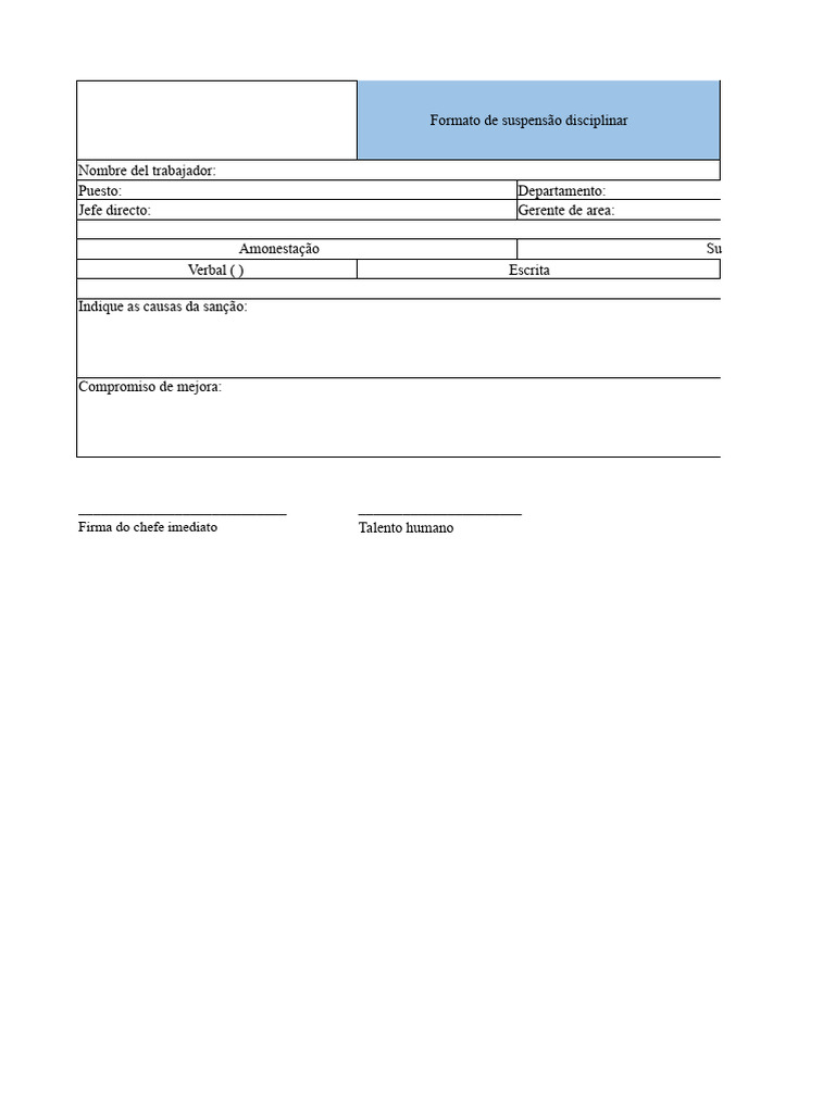 Formato de Suspensão Disciplinar | PDF