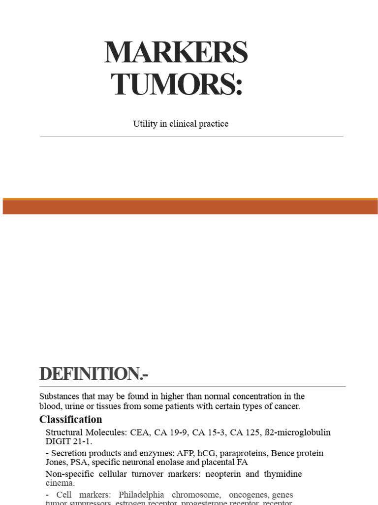 TUMOR MARKERS | PDF | Ovarian Cancer | Biomarker