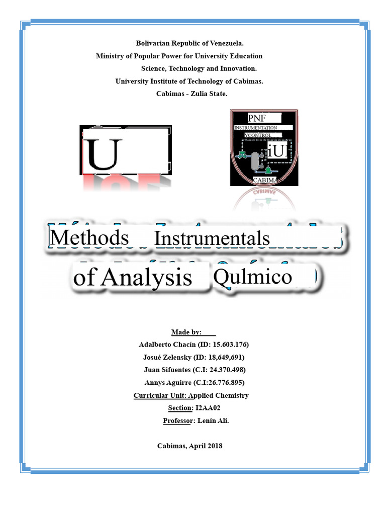 Instrumental Methods of Analysis | PDF | Electrical Resistivity And ...