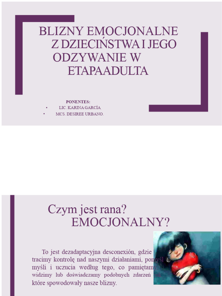 Emocjonalne Rany Z Dzieciństwa PREZENTACJA | PDF