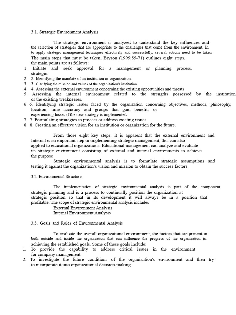 Strategic Environment Analysis Guide | PDF | Swot Analysis | Strategic ...