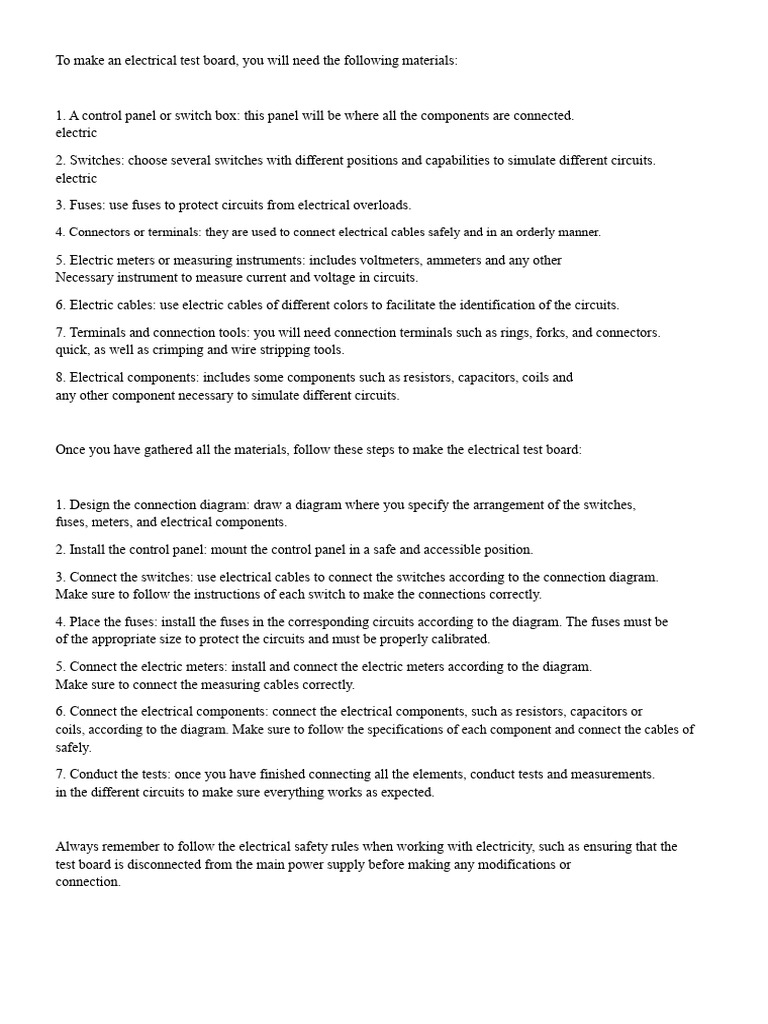 How to Make an Electrical Test Board (2) | PDF | Fuse (Electrical ...