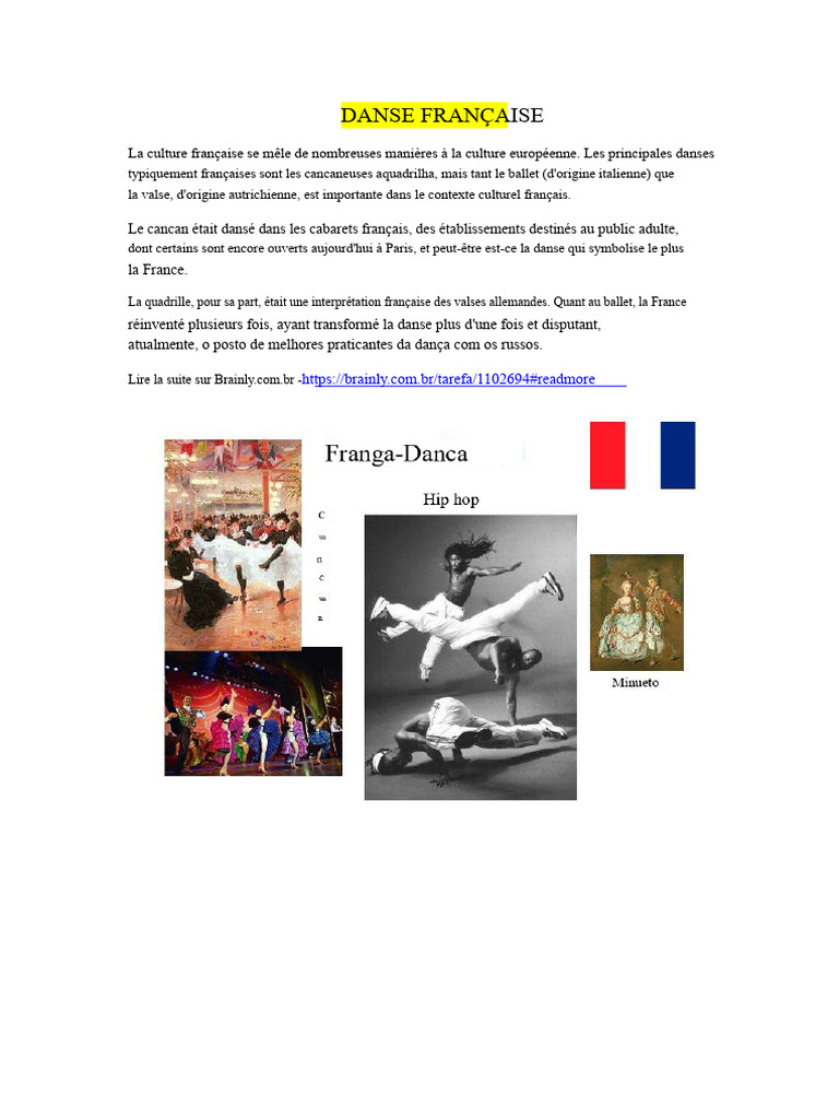 Danses emblématiques de la France | PDF | Ballet | Arts du spectacle