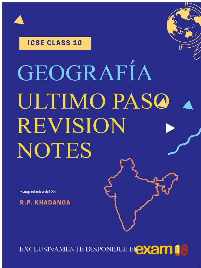 Notas de revisión de último minuto de Geografía para la Clase 10 del ...