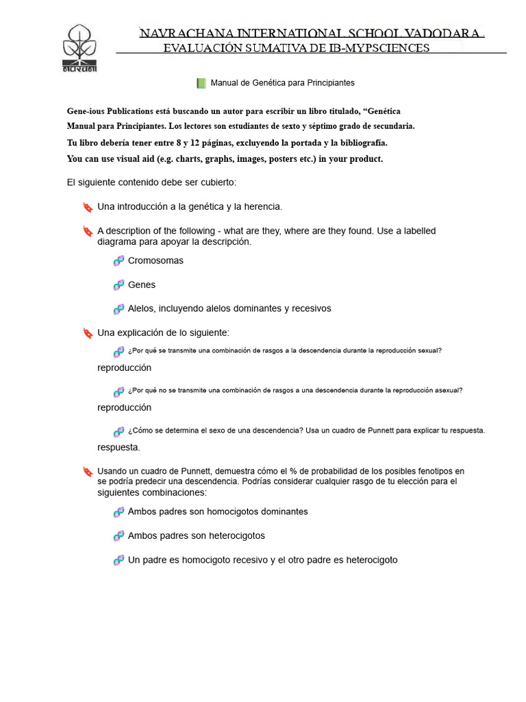 MYP_3_SA-_Genética-_Crítica_A_y_D | PDF | Cigosidad | Dominancia (Genética)