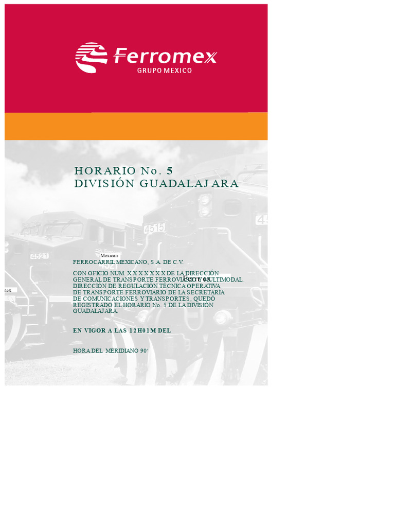 Schedule No. 5 Division Guadalajara | PDF