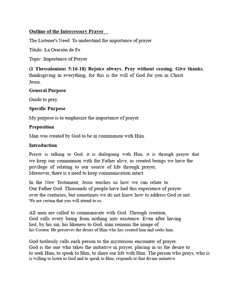 Importance of Intercessory Prayer | PDF | Prayer | God