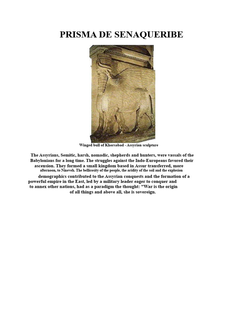 Assyrian History and Sennacherib's Prism | PDF | Assyria | Kingdom Of Judah