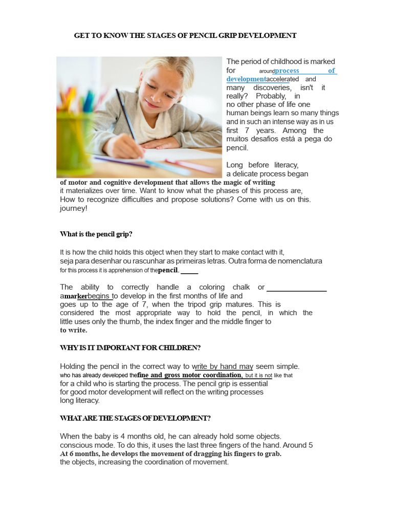 Phases of pencil grip development | PDF | Hand | Thumb