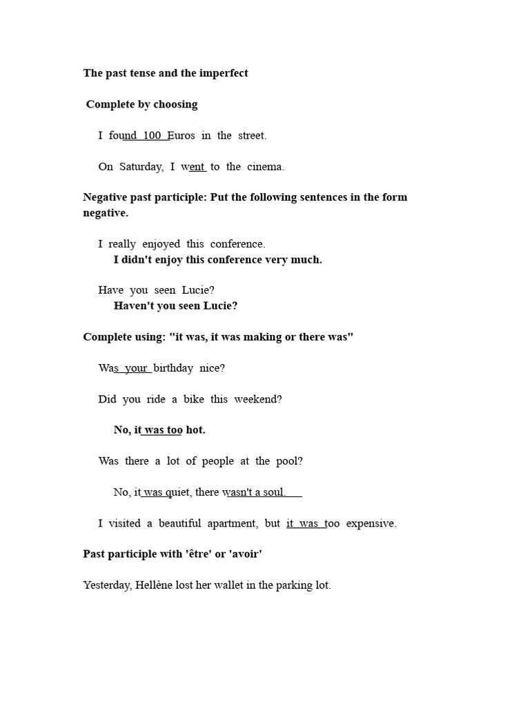 Mastering Past Tense and Imperfect Forms | PDF