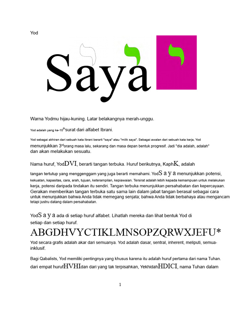 Makna dan Simbolisme Huruf Yod | PDF