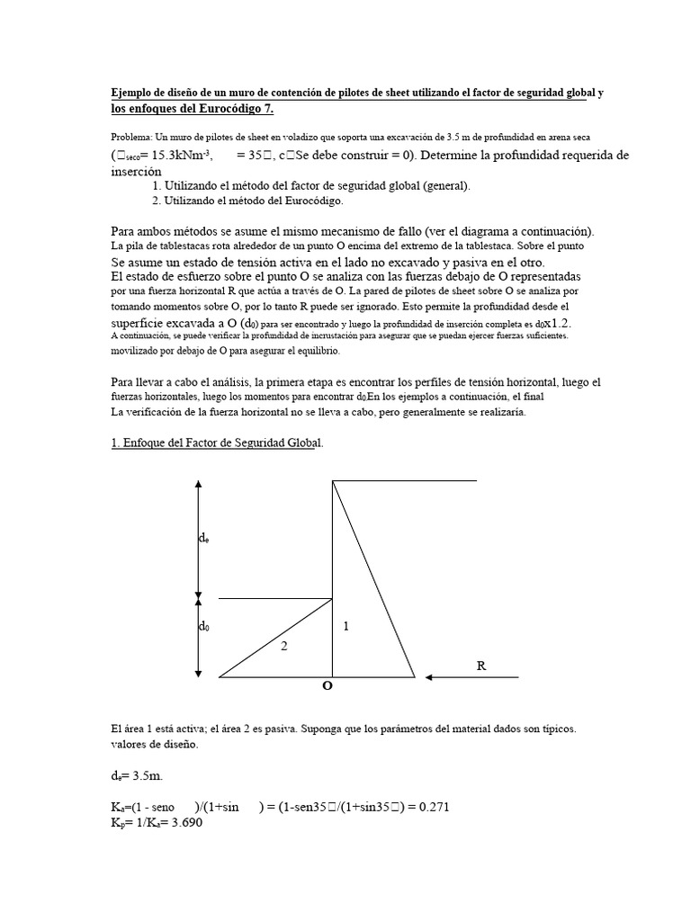 Ejemplo de diseño de un muro de contención de pilotes de chapa | PDF ...