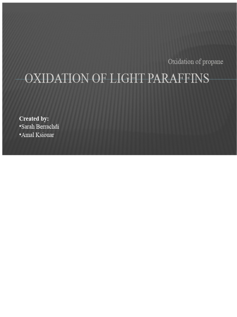 Oxidation of paraffins | PDF | Alkane | Methanol