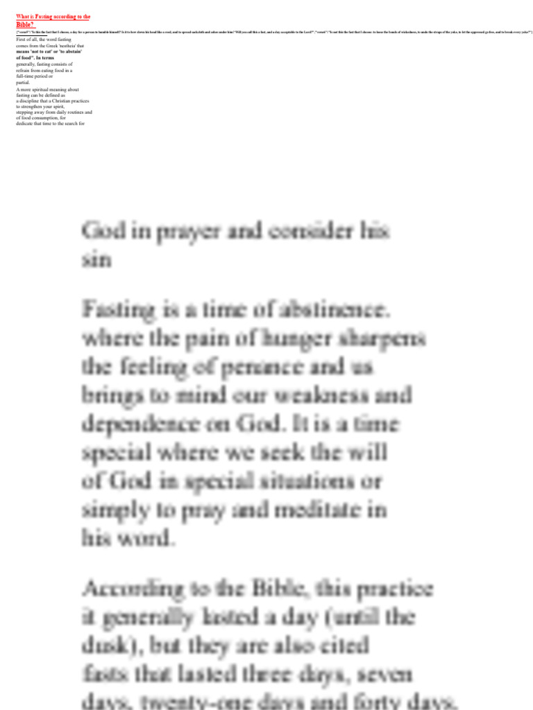 What is Fasting according to the Bible? | PDF | Books Of Samuel | Samuel