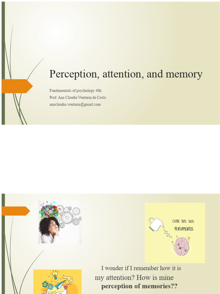 Perception, Attention, and Memory | PDF | Perception | Memory