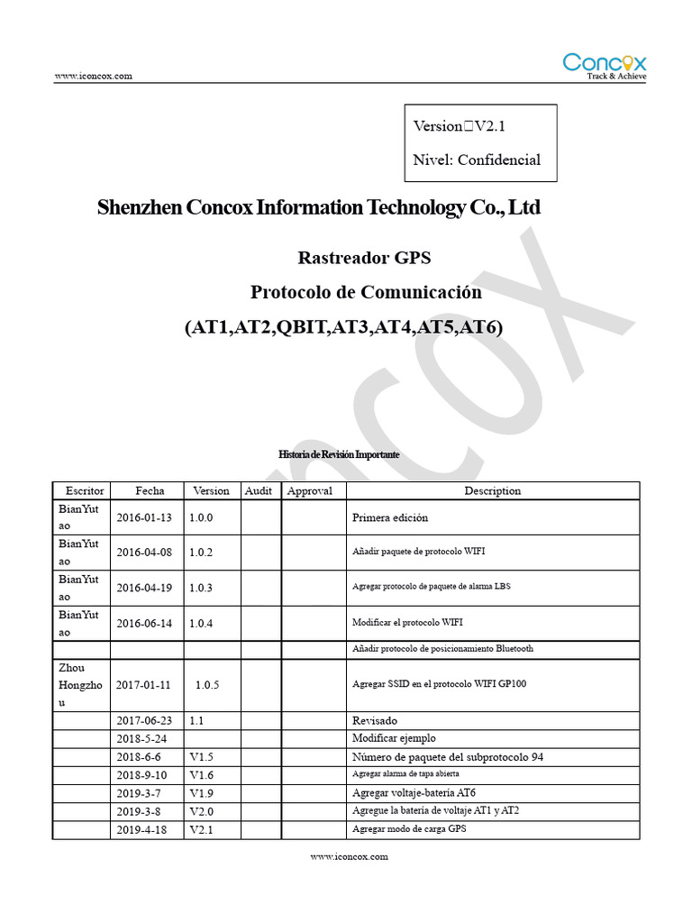 Protocolo (AT1, AT2, QBIT, AT3, AT4, AT5, AT6) V2.1-20190418 | PDF ...