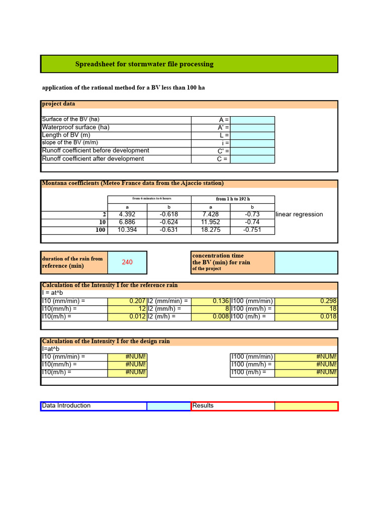 Stormwater Management Spreadsheet Analysis | PDF | Drainage Basin ...