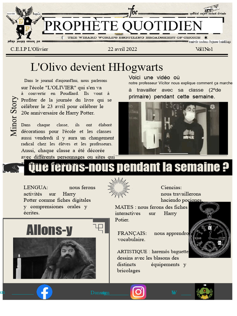 Semaine Harry Potter à l'école L'Olivier | PDF | JK Rowling | Romains ...