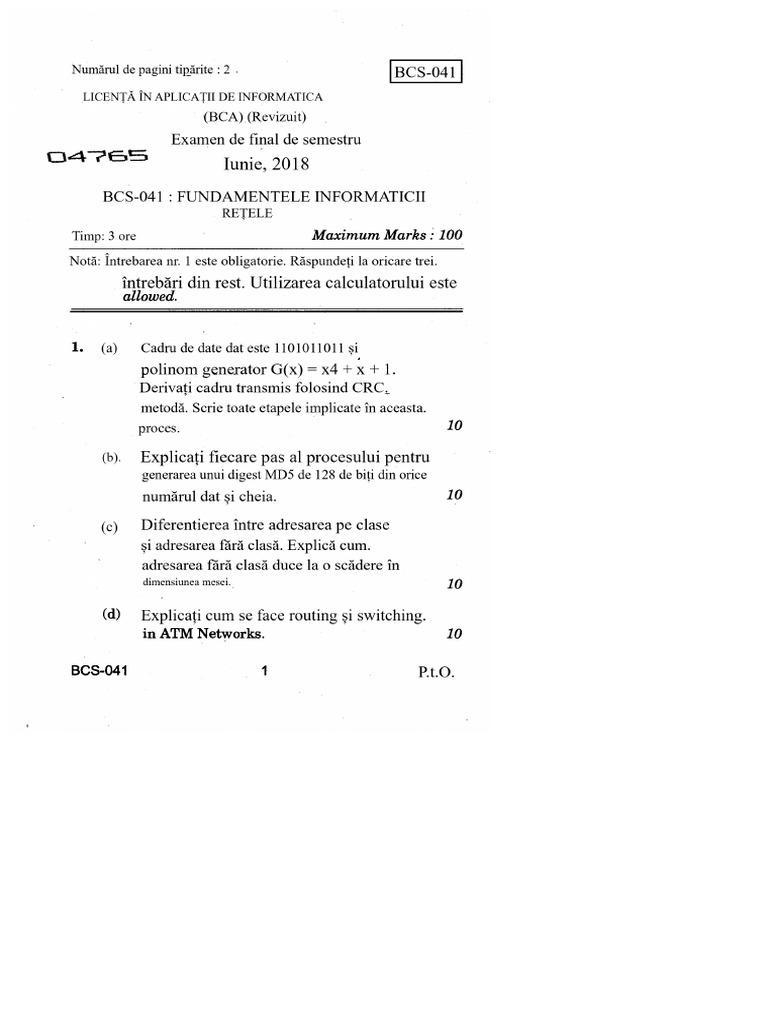 BCS 041 PDF | PDF