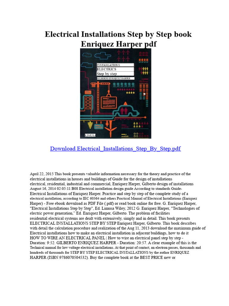 Electrical Installations Step by Step.pdf | PDF