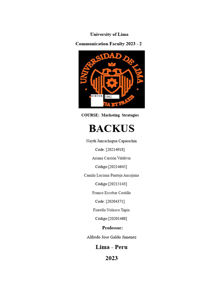 Backus Company | PDF | Business Economics | Business