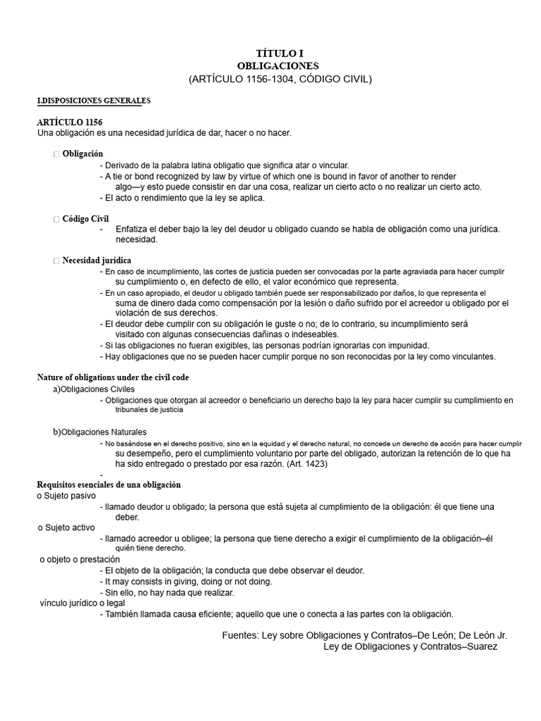 Ley sobre Obligaciones y Contratos Capítulo 1 1 .PDF | PDF | Crímenes | Crimen y violencia