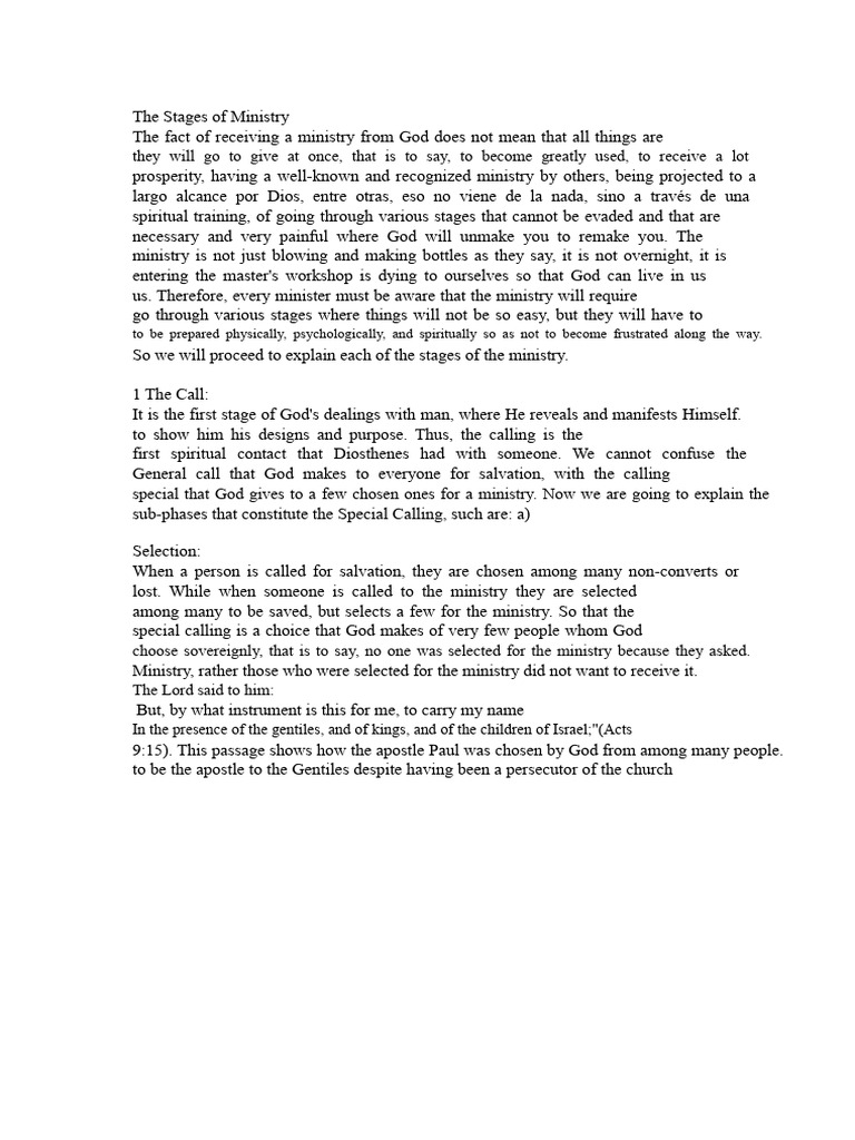 Stages of Pastoral Ministry Explained | PDF | Minister (Christianity ...