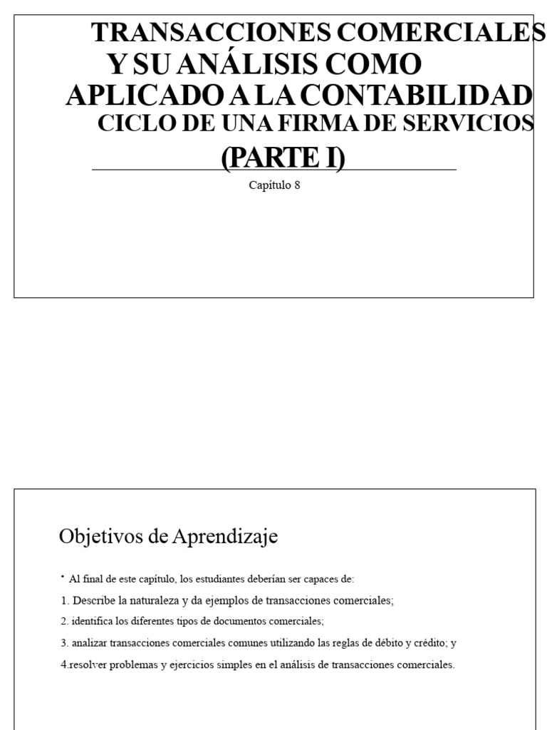 Capítulo 8 - Transacciones comerciales y su análisis aplicados al ciclo ...