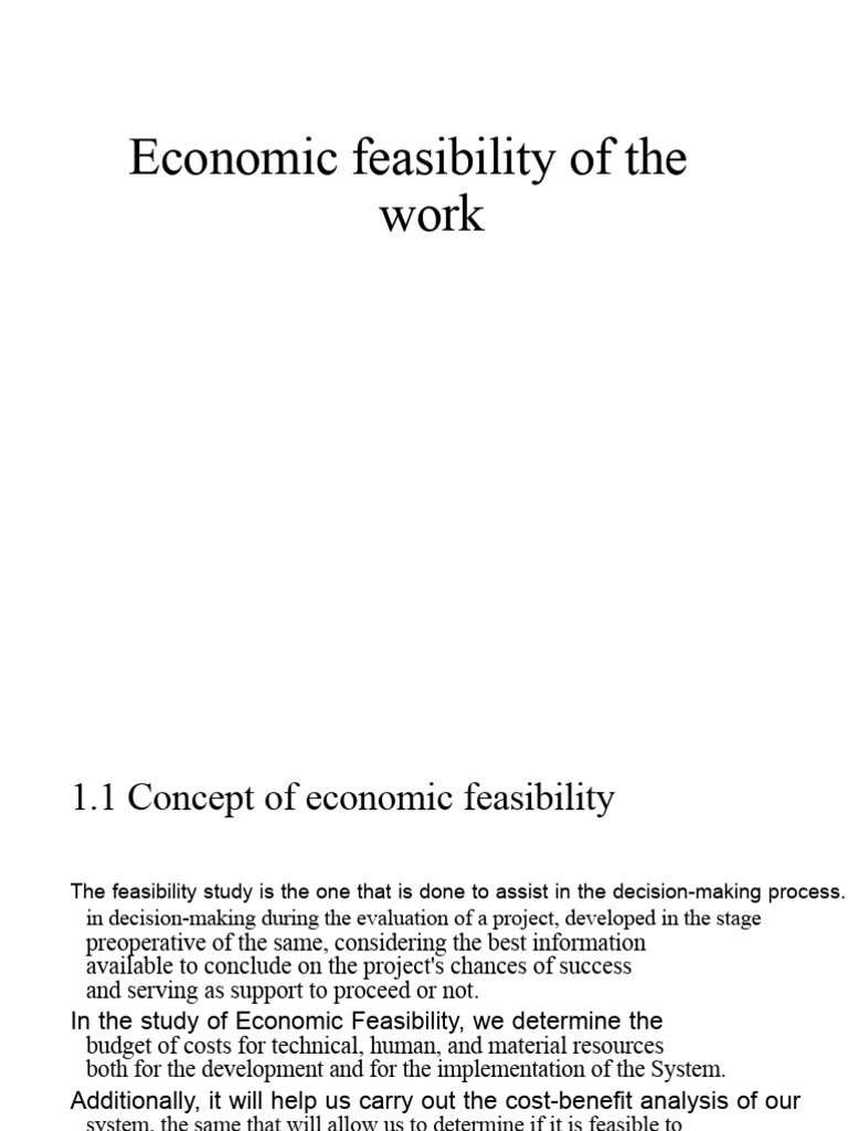 Economic Feasibility Study Overview | PDF | Internal Rate Of Return ...