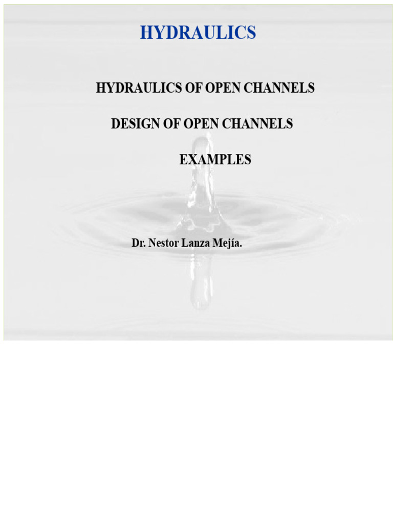 8.1 Example of Open Channel Design | PDF | Soil