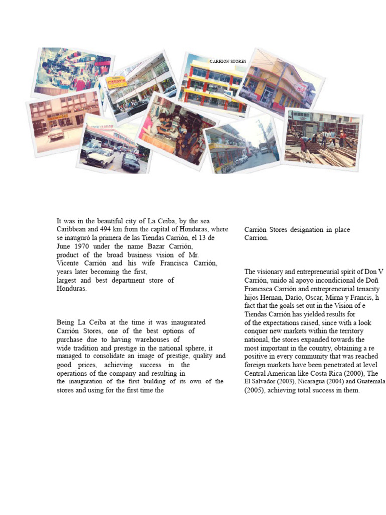 History of Carrion Stores. | PDF