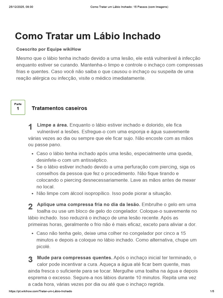 Como Tratar Um Lábio Inchado_ 15 Passos (Com Imagens) | PDF | Edema ...