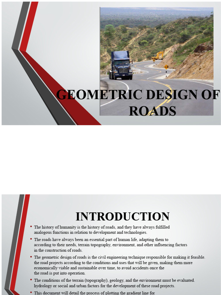 Geometric Design of Roads PPT | PDF | Topography | Road